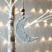Large Hanging Star & Moon Set | Embossed Clay Decoration | Celestial ...