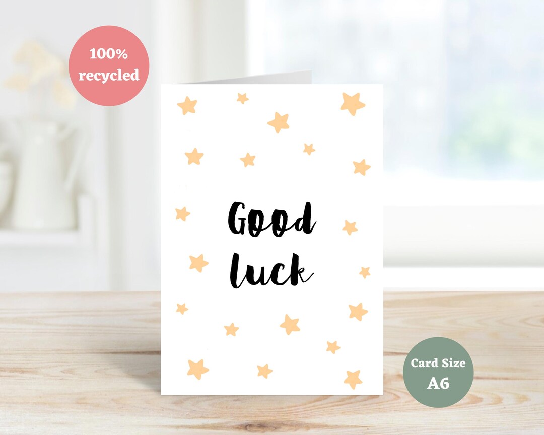 Good Luck Blank Greetings Card | for Him | for Her | Option to Send ...
