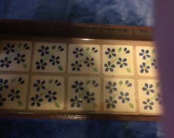 Ceramic Tile Tray, Vintage Wood and Brazilian Tile Serving Tray - Etsy