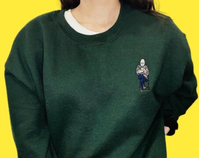 Bernie Sanders Sitting Inauguration Embroidered Sweatshirt - Etsy