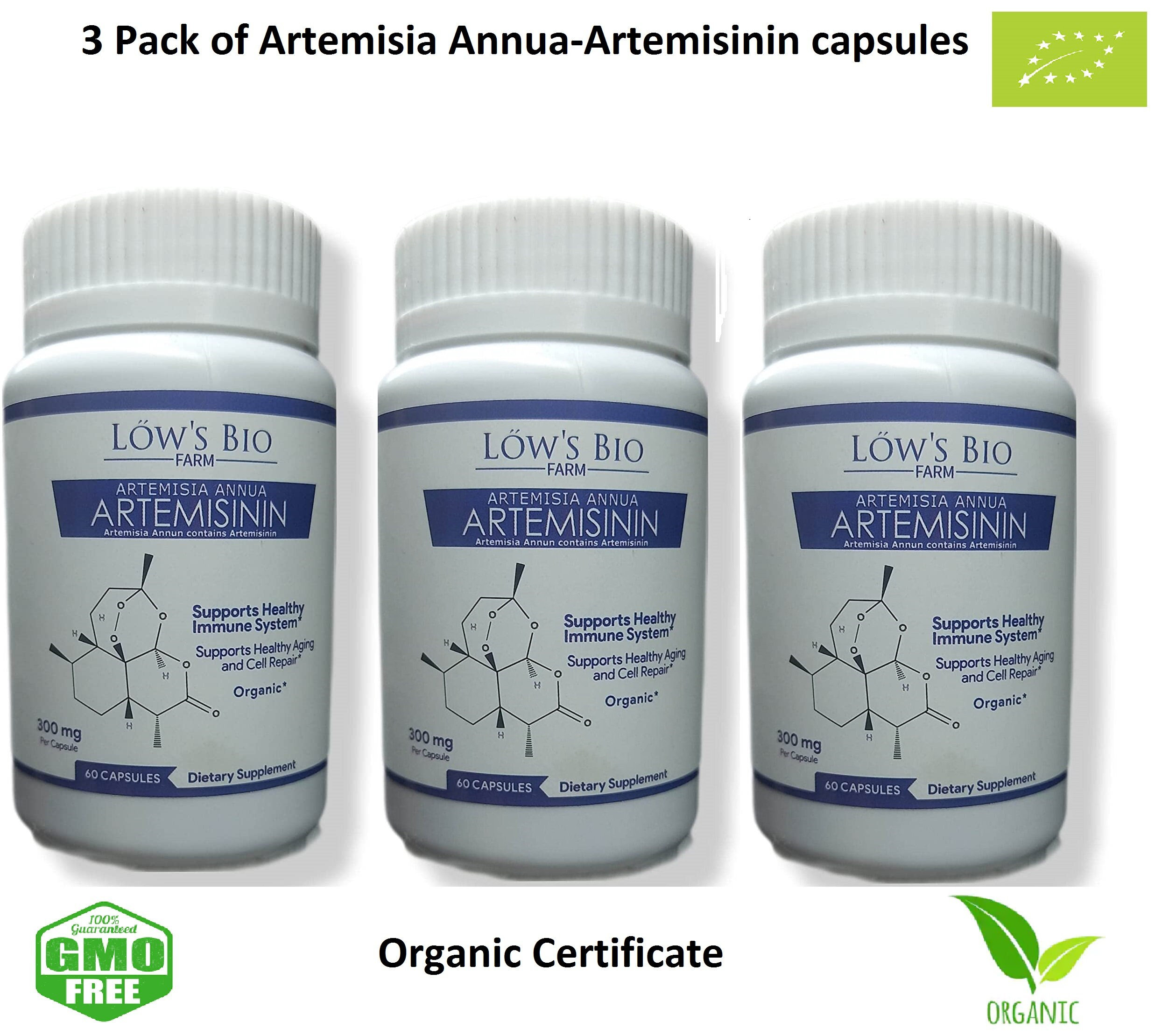 3 Boxes Artemisia Annua Capsules 60 Artemisinin Capsules 300mg Organic ...