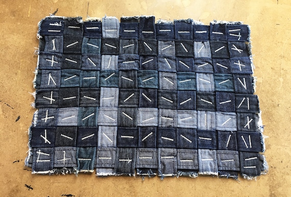 Woven Denim Place Mats Set of 4 - Etsy