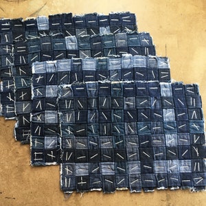Woven Denim Place Mats- Set of 4 - Etsy
