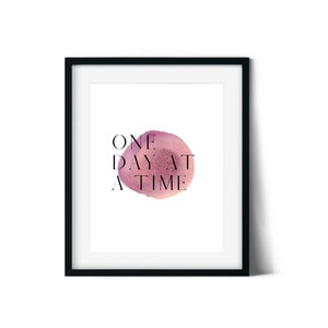 One Day at A Time, Christian Poster, Christian Wall Art, Modern ...