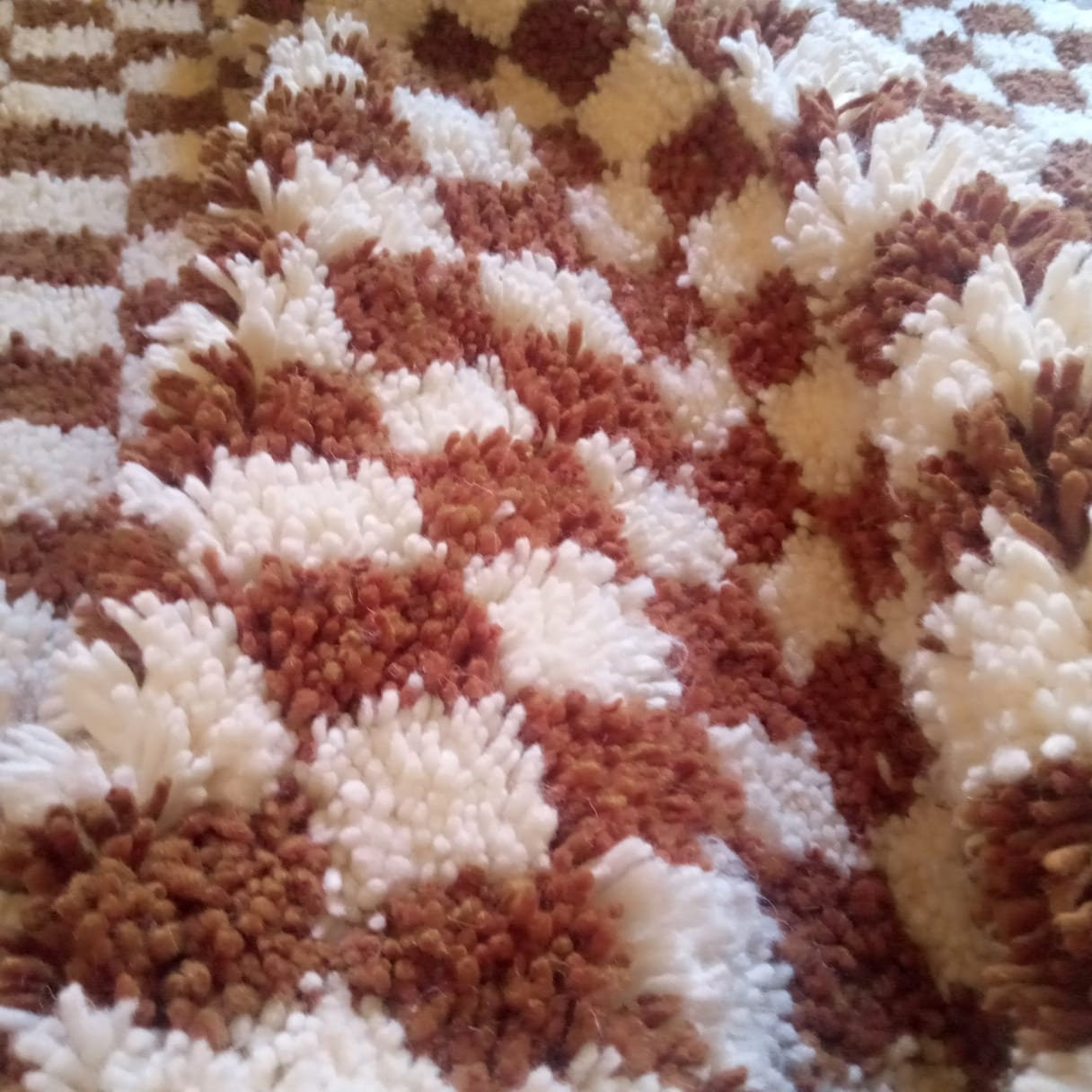 Checkered Berber Rug: Hand Made Fluffy Moroccan Checkerboard Rug - Etsy