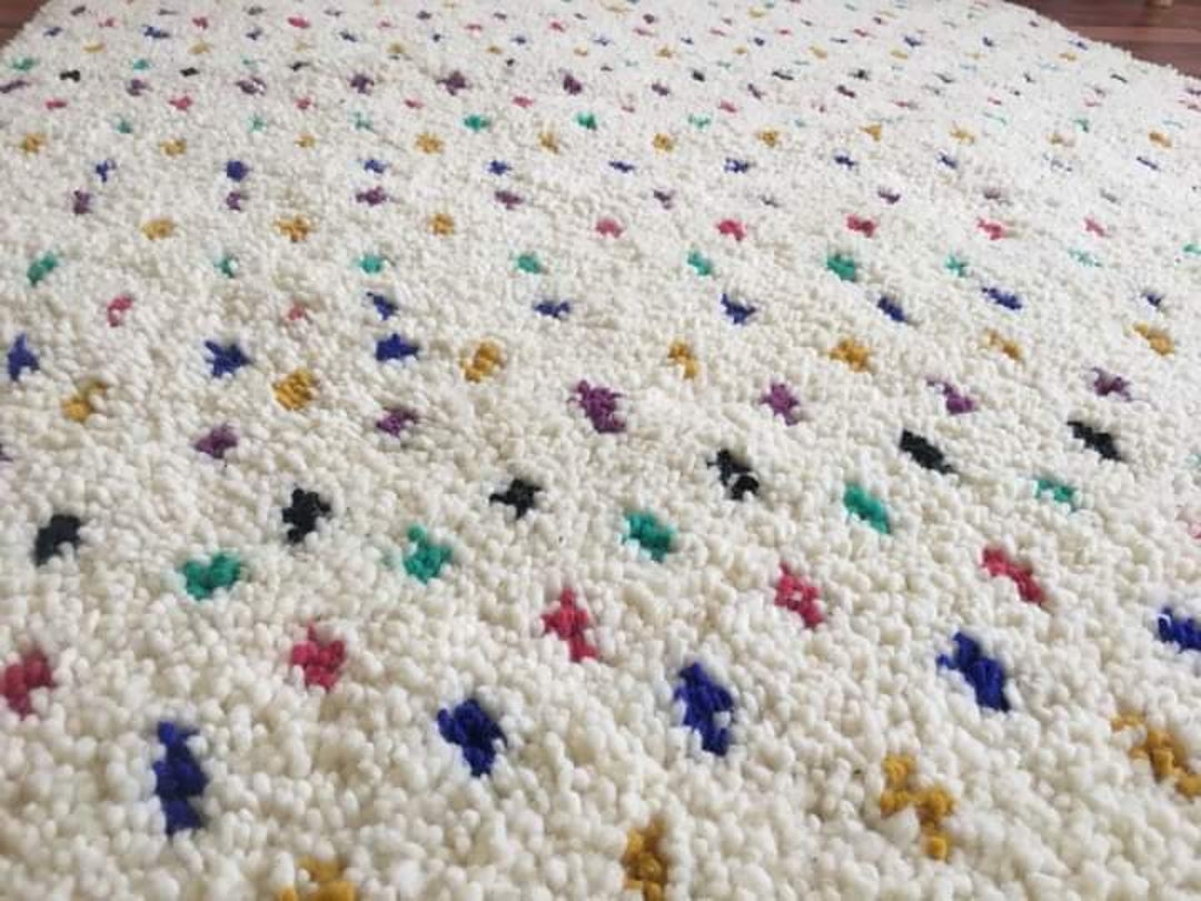 Dots Rug, Moroccan Wool Rug, Handmade Carpets From Morocco, Colorful ...