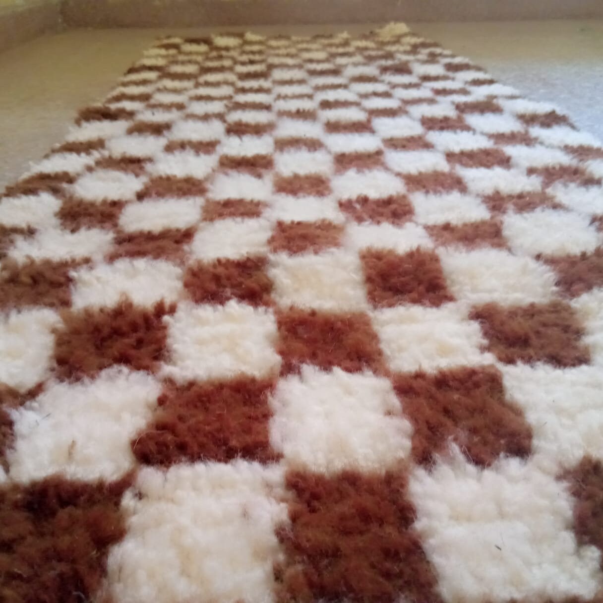 Checkered Berber Rug: Hand Made Fluffy Moroccan Checkerboard Rug - Etsy