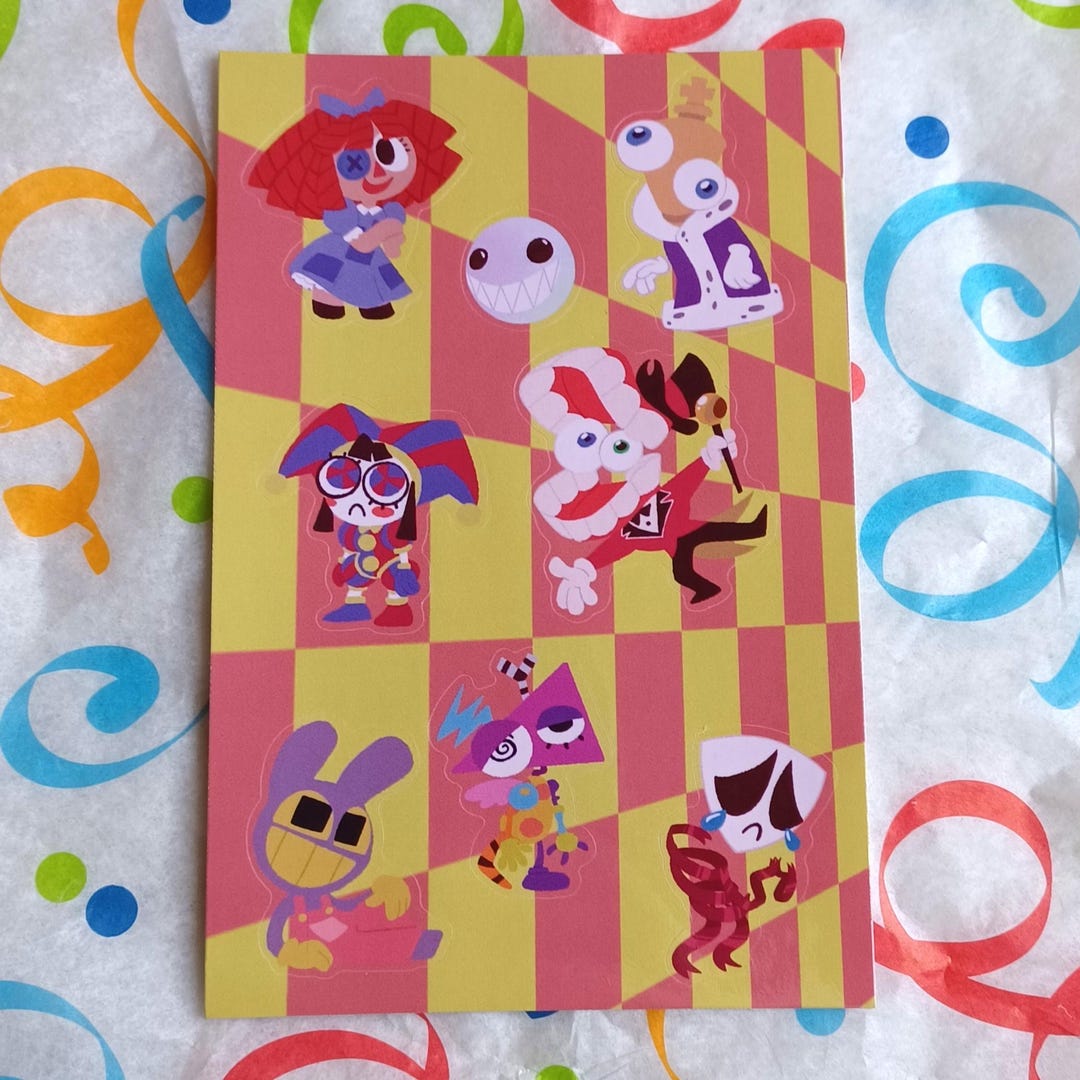 The Amazing Digital Circus 5x3 Sticker Sheet - Etsy