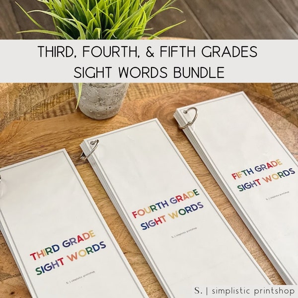 4th Grade Sight Words - Etsy