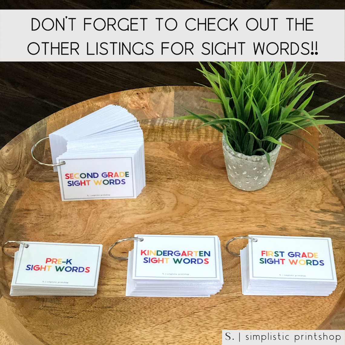 Pre K Sight Word Flashcards 33 Sight Words Laminated Flashcards High ...