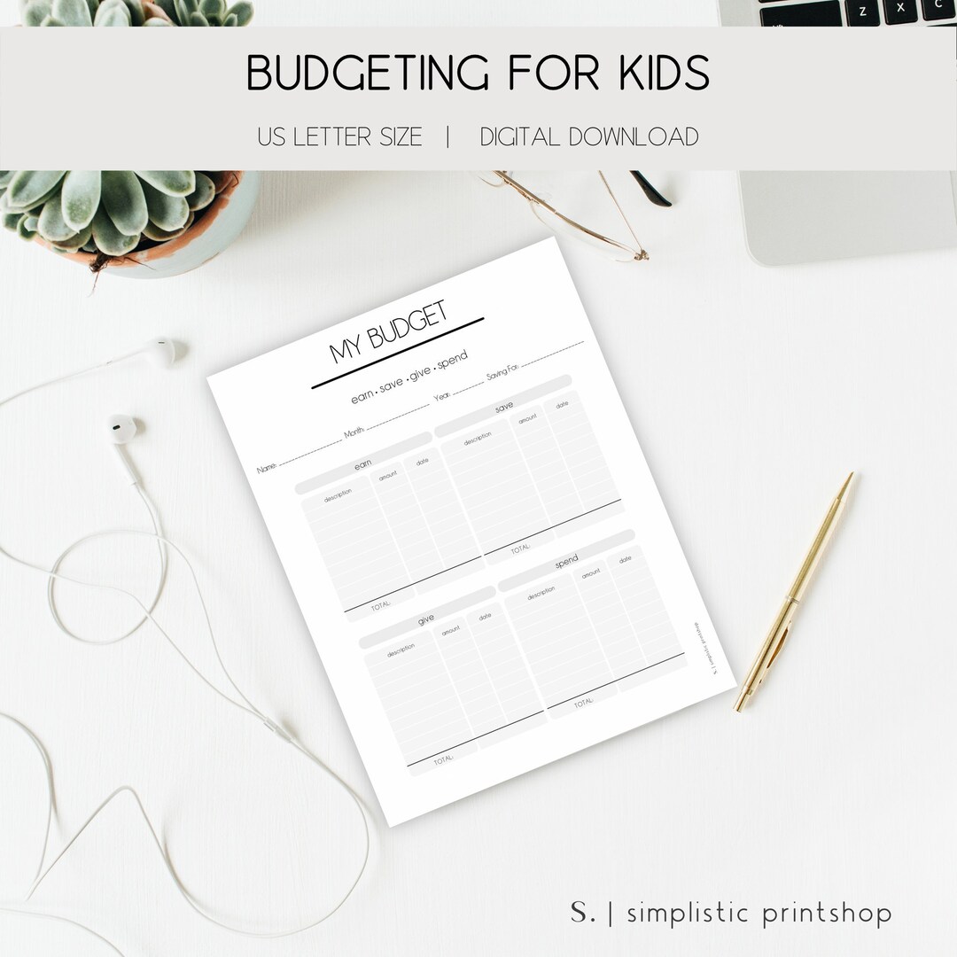 Budgeting for Kids | Budget Printables | Simple Budgeting Organizer ...