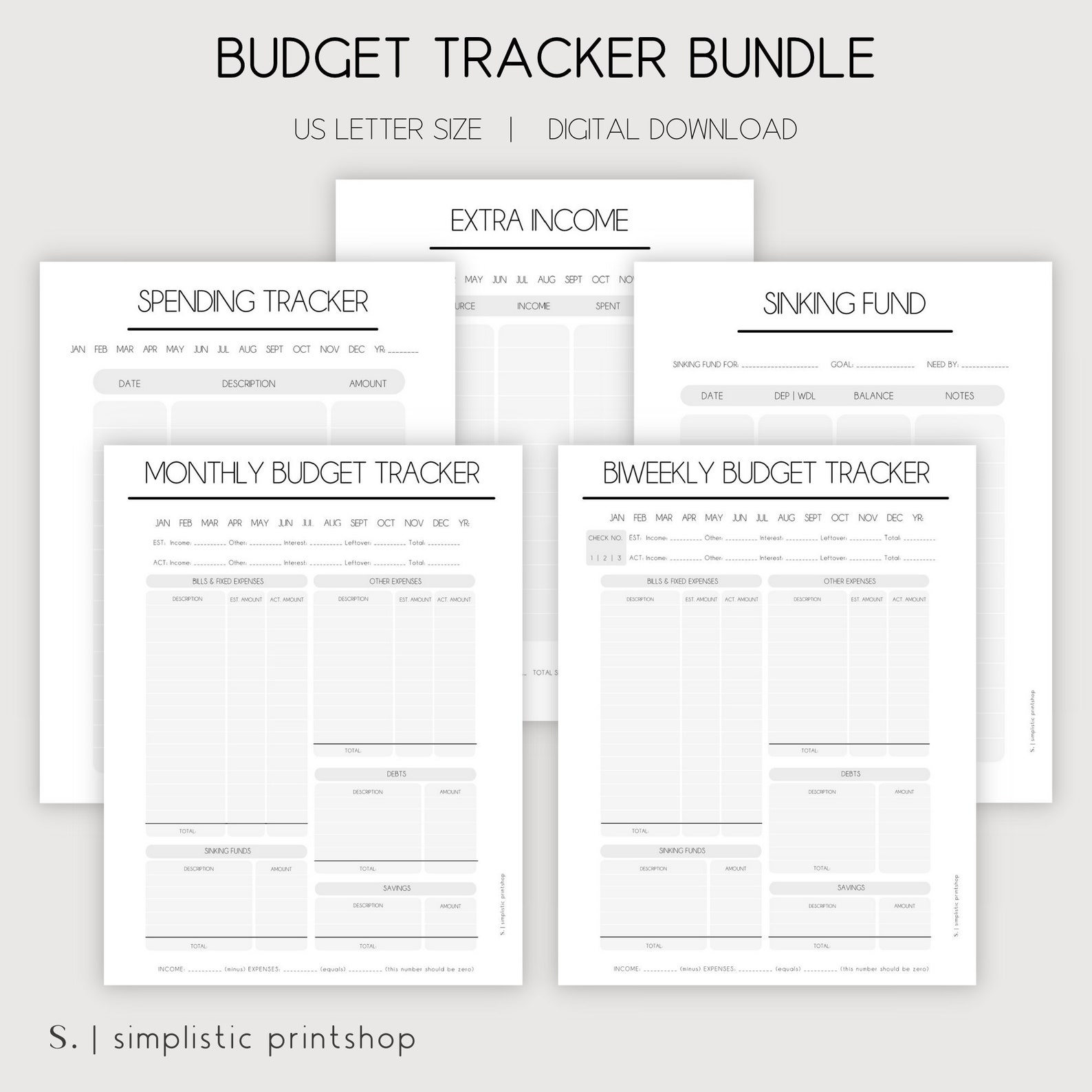 Budget Tracker Bundle | Budget Tracker Printables | Biweekly Budget ...