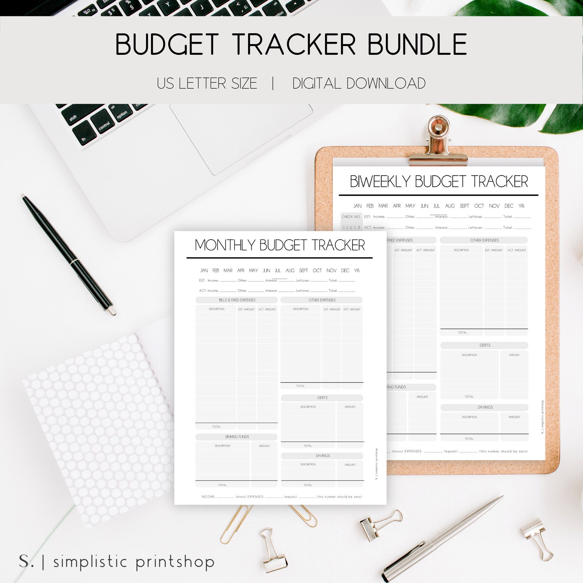 Budget Tracker Bundle | Budget Tracker Printables | Biweekly Budget ...