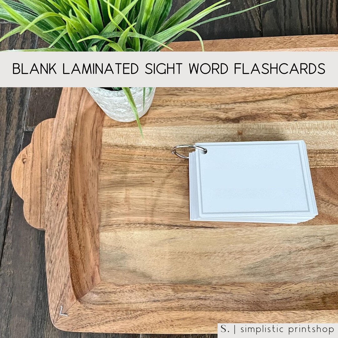 Blank Laminated Sight Word Flashcards | Laminated Flashcards | High ...
