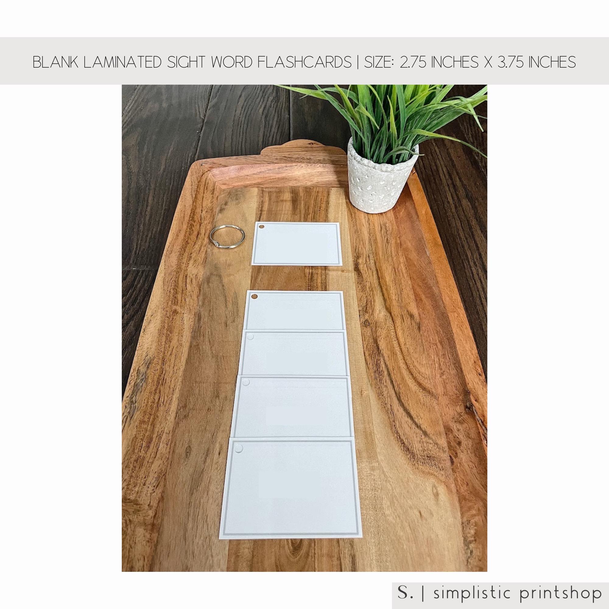 Blank Laminated Sight Word Flashcards | Laminated Flashcards | High ...