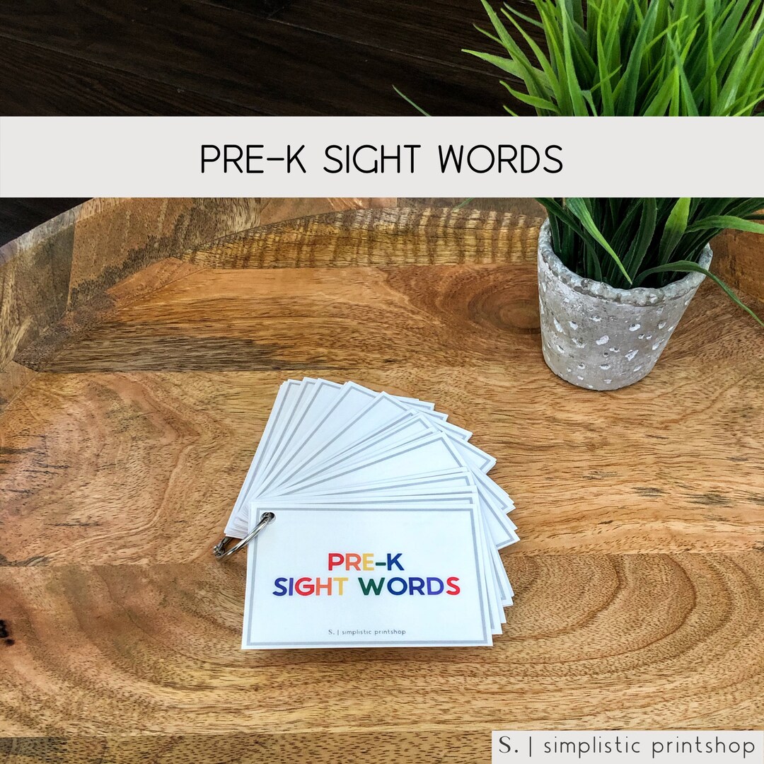 Pre K Sight Word Flashcards | 33 Sight Words | Laminated Flashcards ...