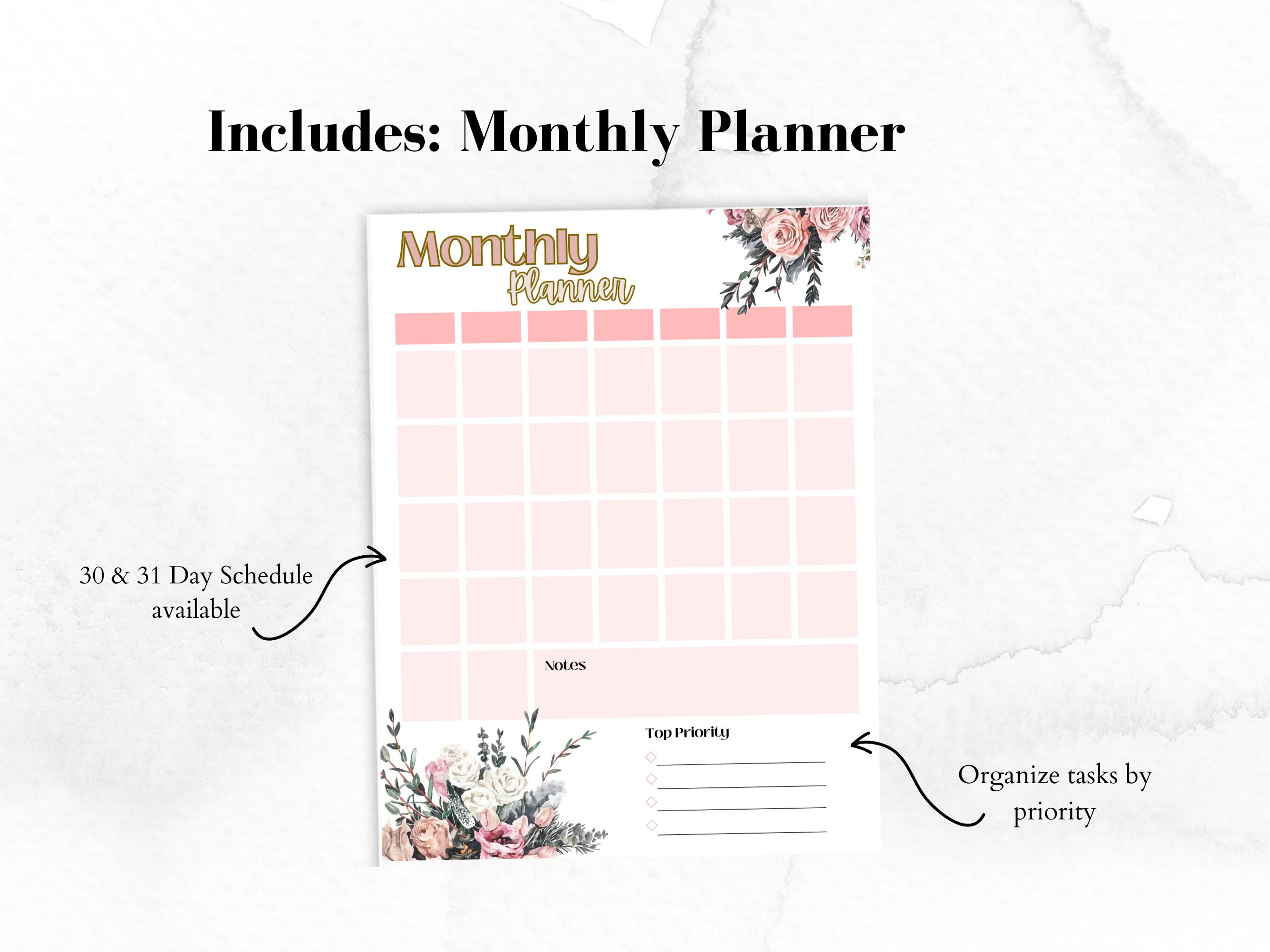 Ultimate Floral Digital Planner: Daily Weekly & Monthly - Etsy