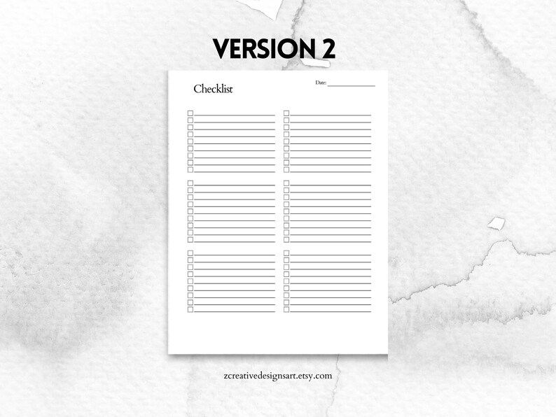Digital Blank Checklist Templates | Printable & Fillable | Simple ...