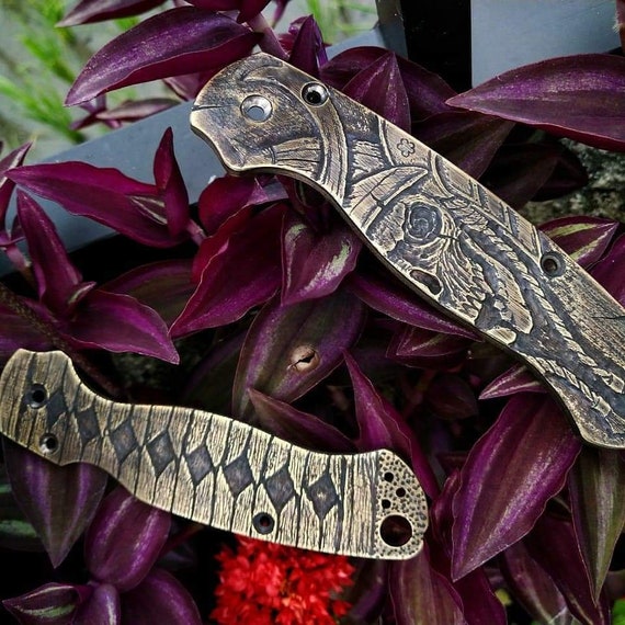 SPYDERCO Cursed Samurai Scales Spyderco Knife Brass Scales - Etsy