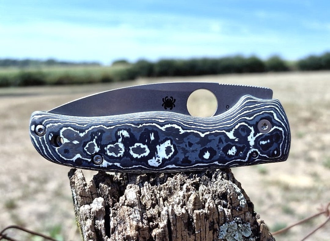 Fat Carbon Fiber Knife Scales • Spyderco Pm2/para 3/smock - Etsy