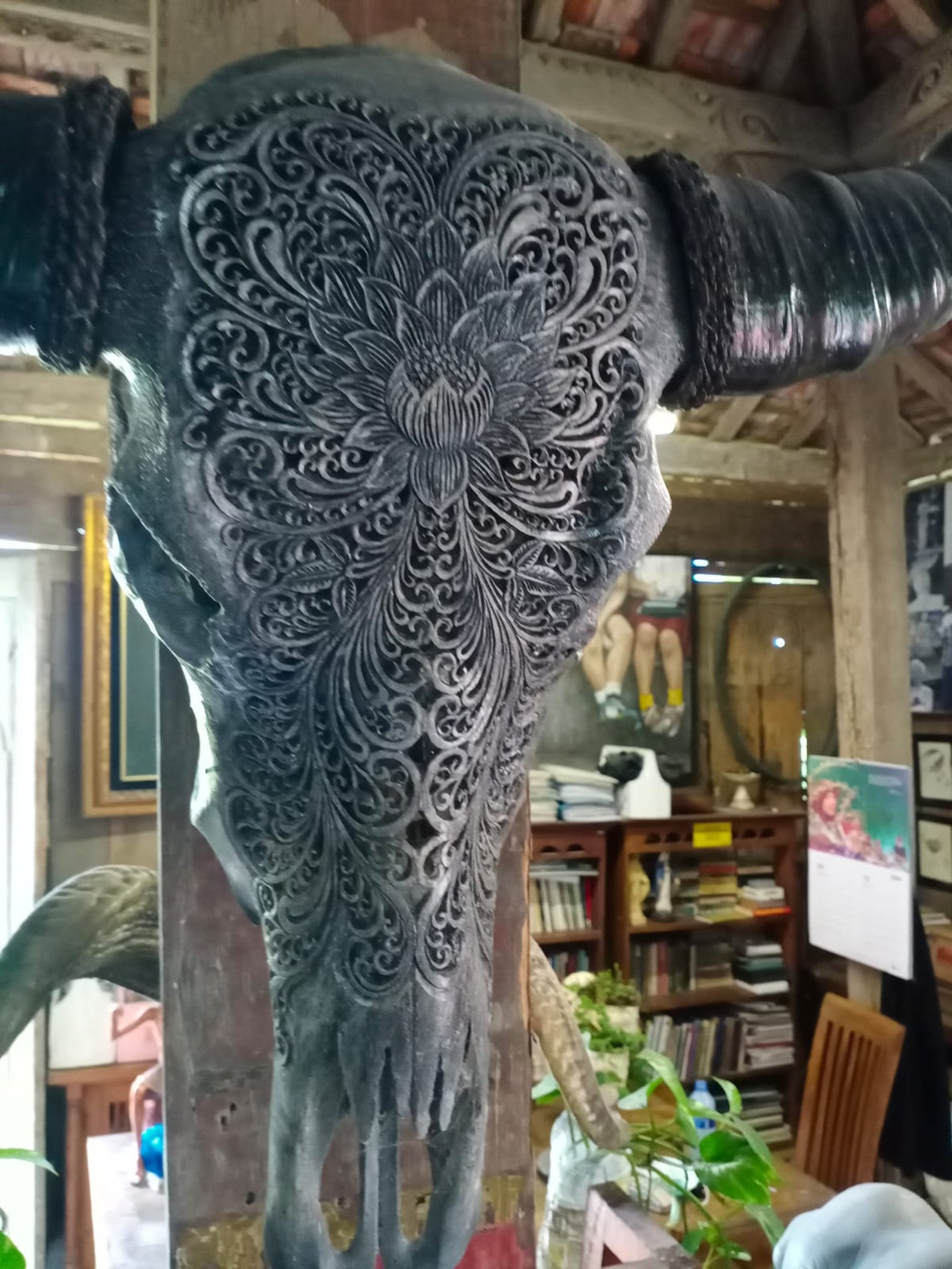 Made to Order Real Carved Buffalo Skull Skull & Cross Bones - Etsy