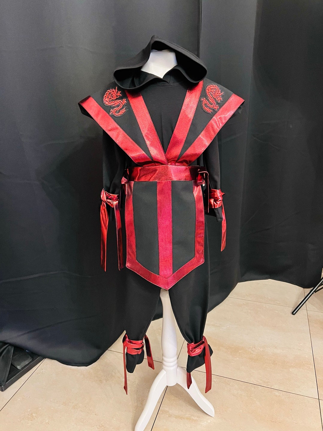 Ninja Cosplay Red-black Cotton Costume for Carnival, Halloween, Party ...