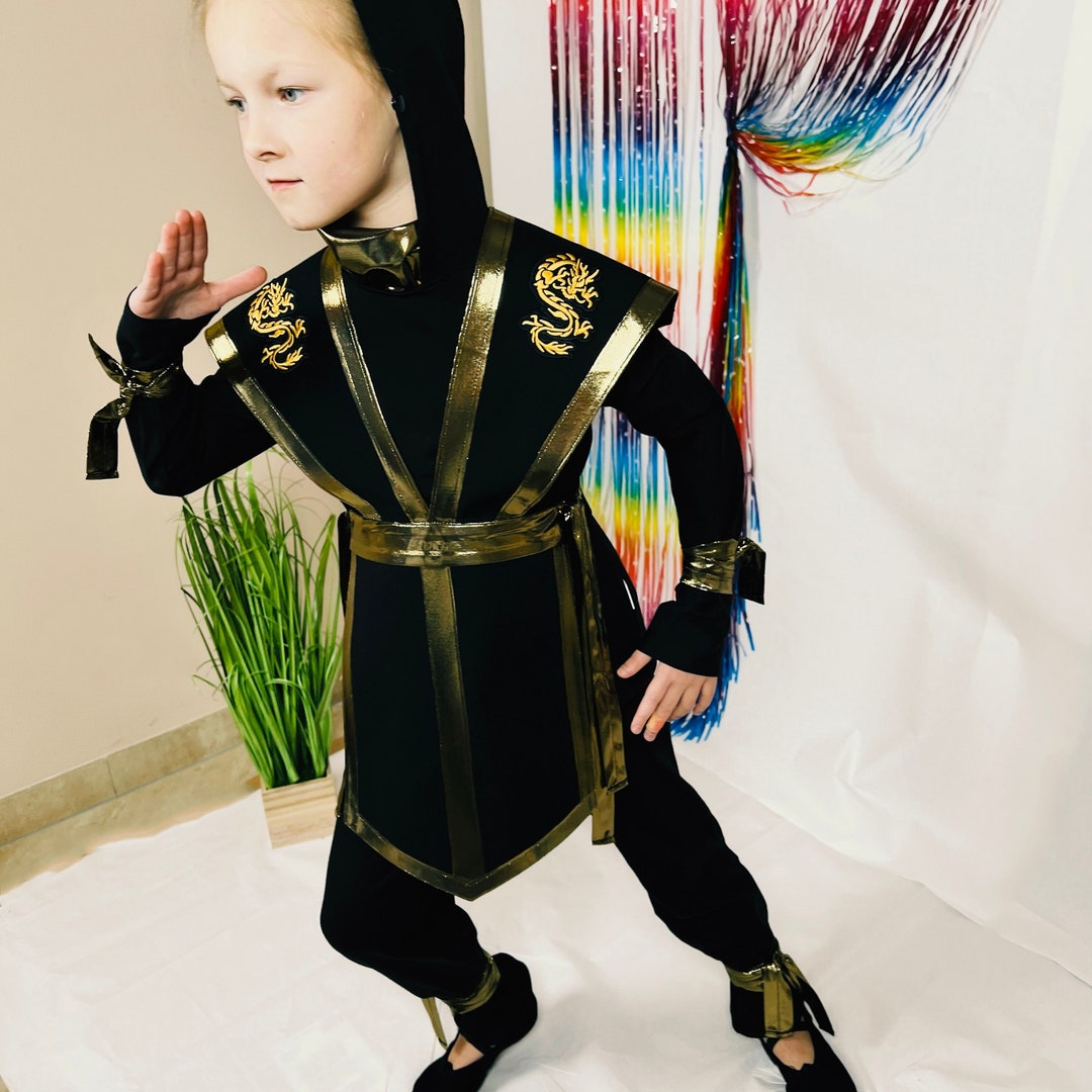 Ninja Cosplay Gold-black Cotton Costume for Carnival, Halloween, Party ...
