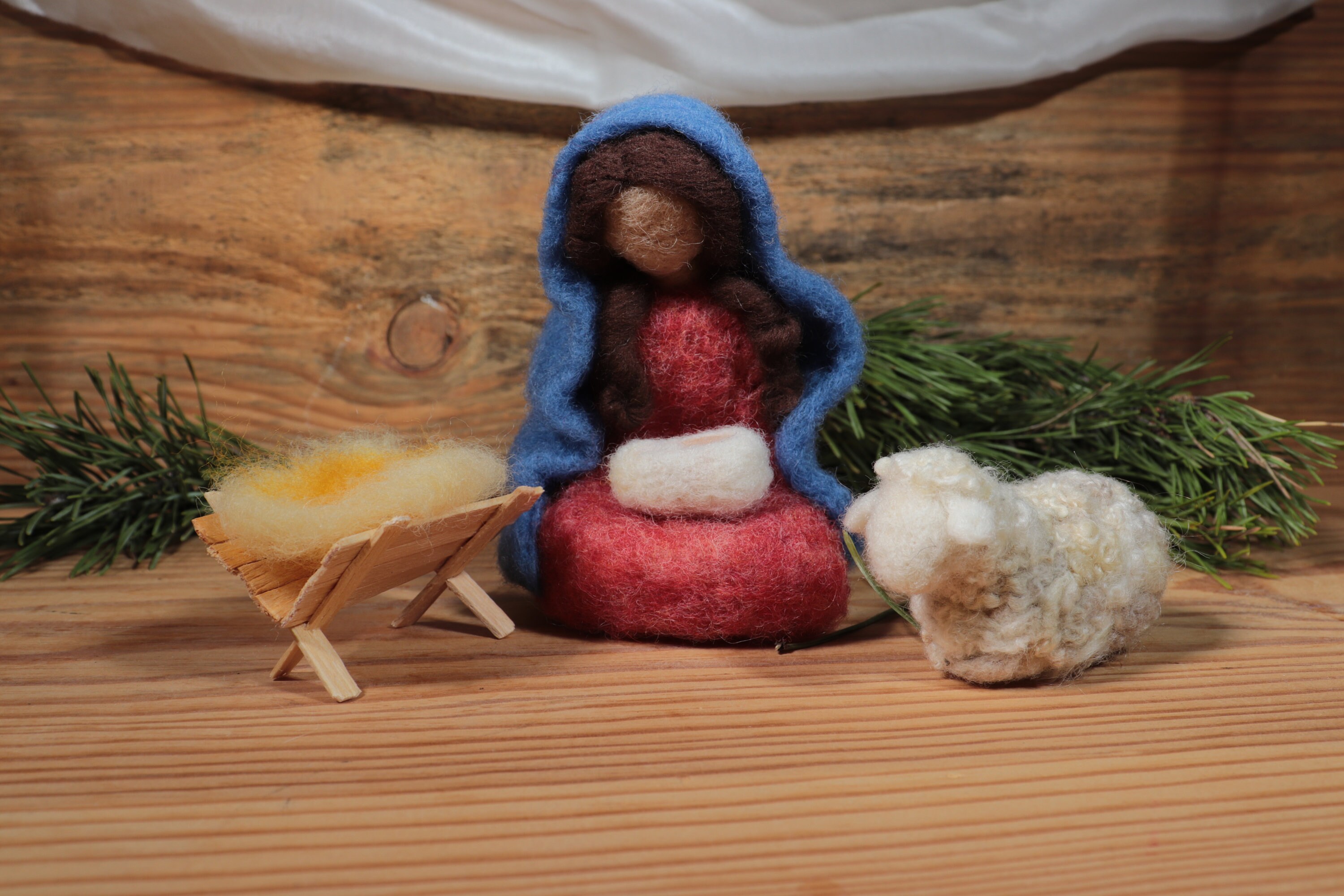 Needle Felt Nativity Scene. Waldorf Holy Family. Christmas Original ...