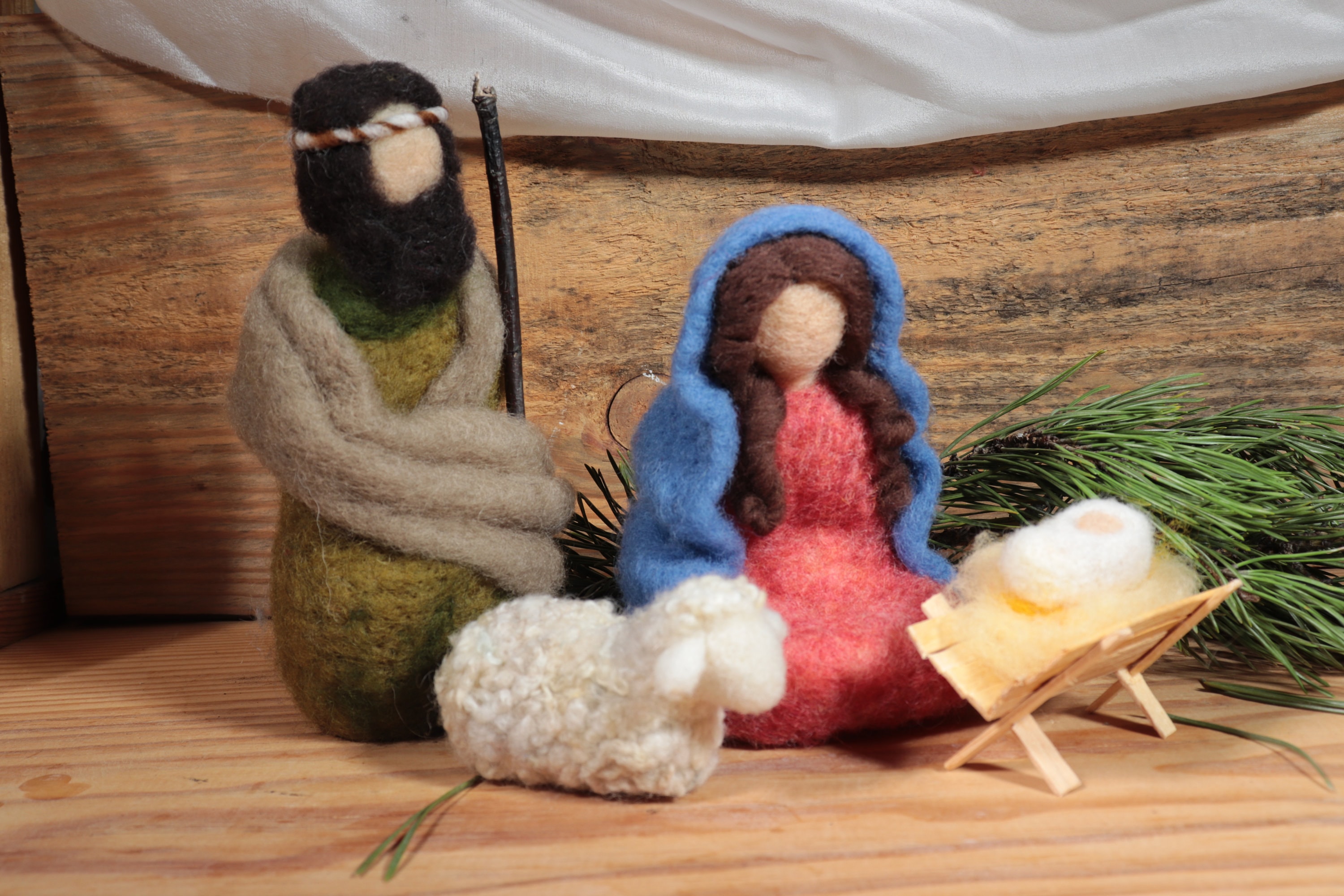 Needle Felt Nativity Scene. Waldorf Holy Family. Christmas Original ...