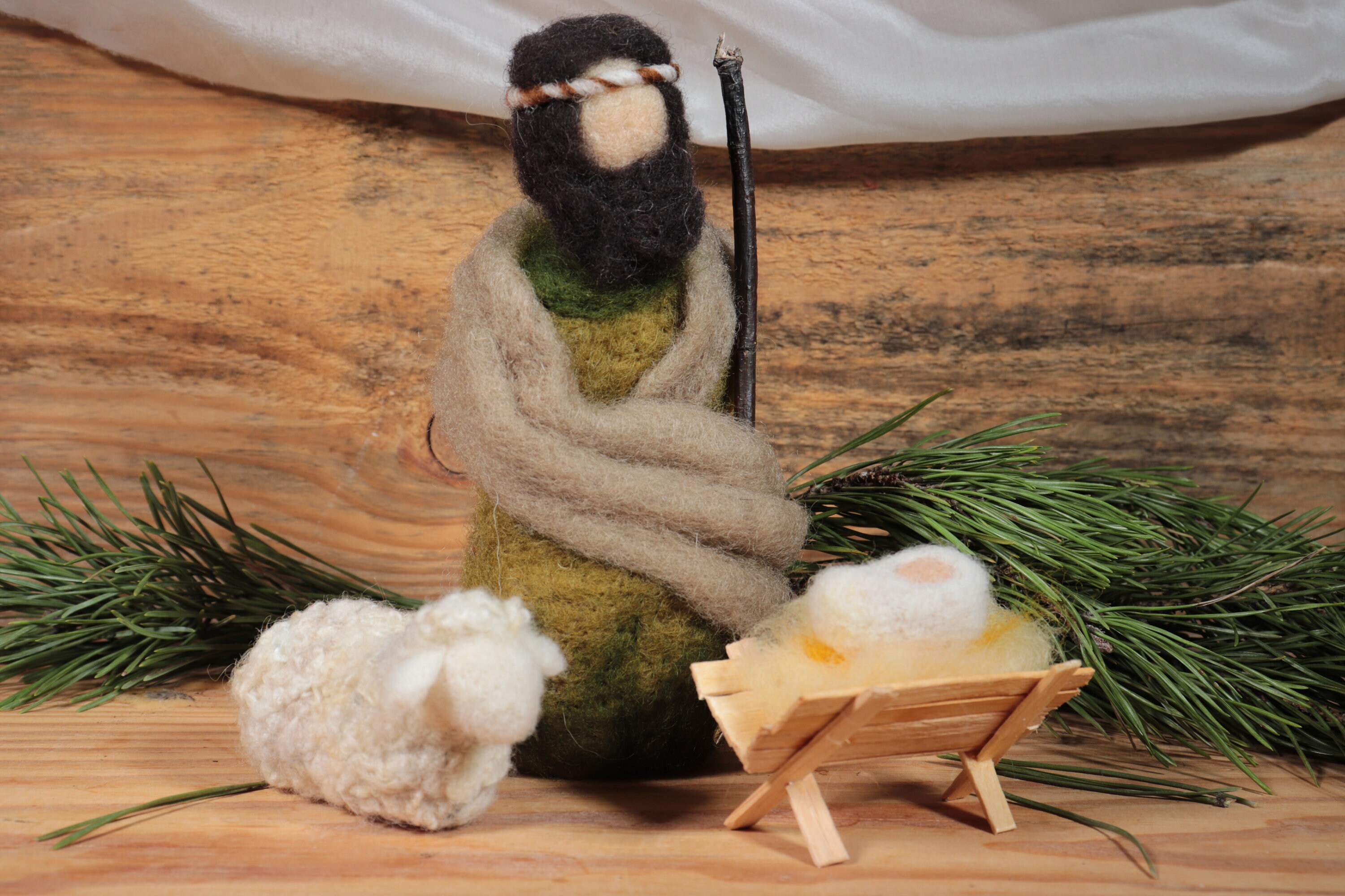 Needle Felt Nativity Scene. Waldorf Holy Family. Christmas Original ...