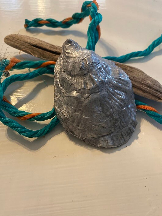 CUSTOM Hand Painted Oyster Shell With Nautical Map | Etsy