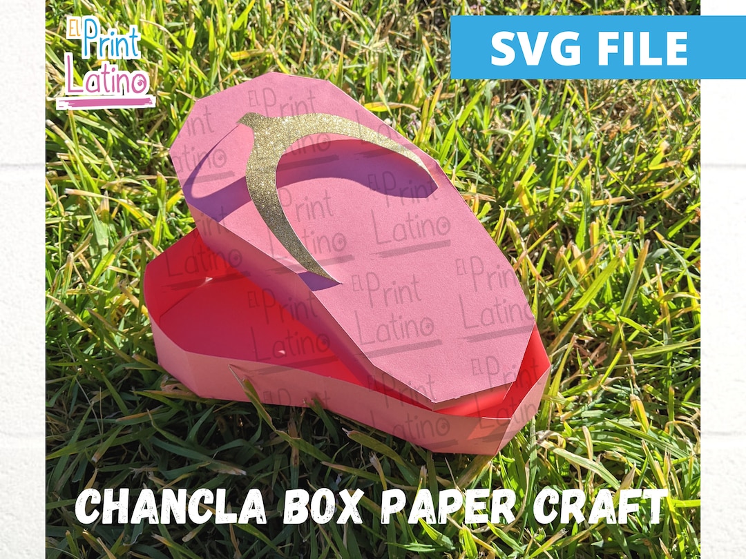 Chancla Paper SVG, Latino Paper Crafts, Chancla, Strawberry Box, Rose ...