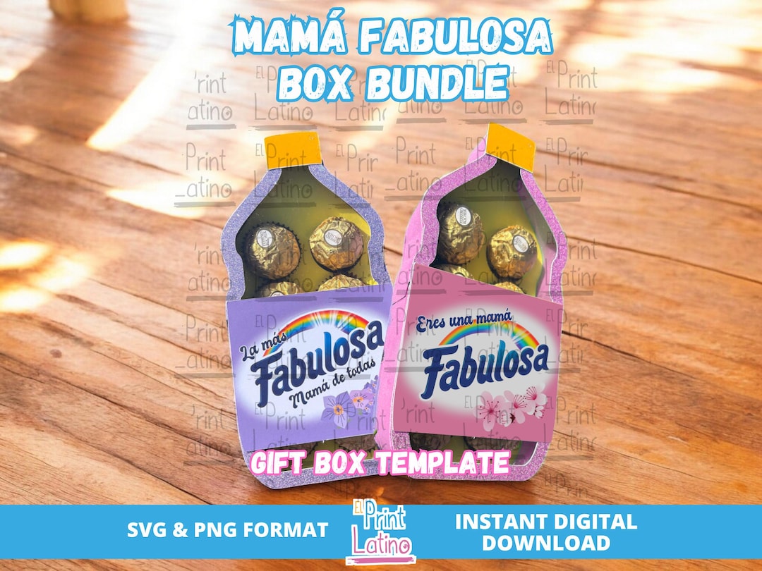 Mama Fabulosa Box Paper SVG, Latino Paper Crafts, Strawberry Box, Rose ...