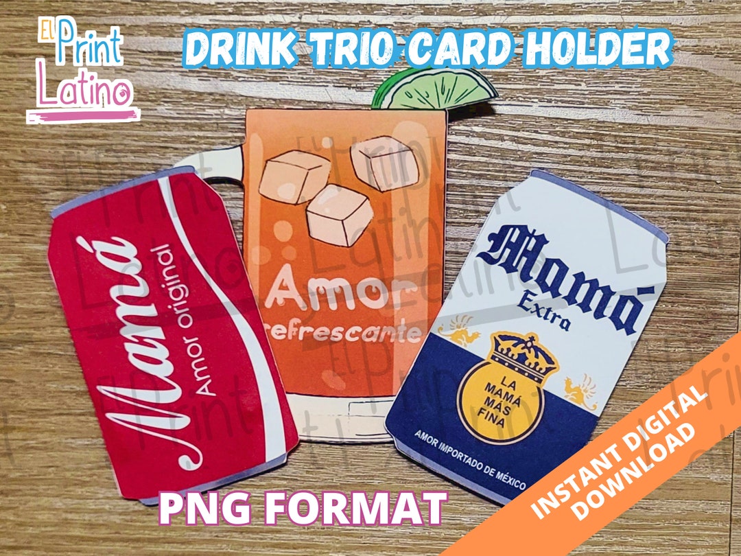 Soda and Michelada Trio, Gift Card Holder Bundle, Latino Paper Crafts ...