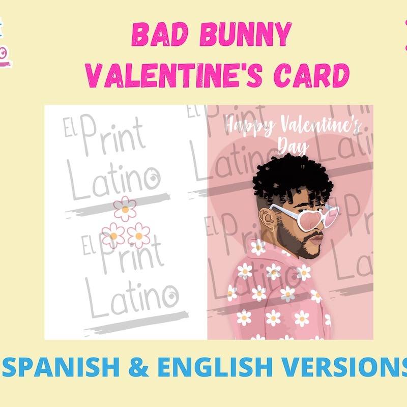 Bad Bunny Valentine Cards - Etsy