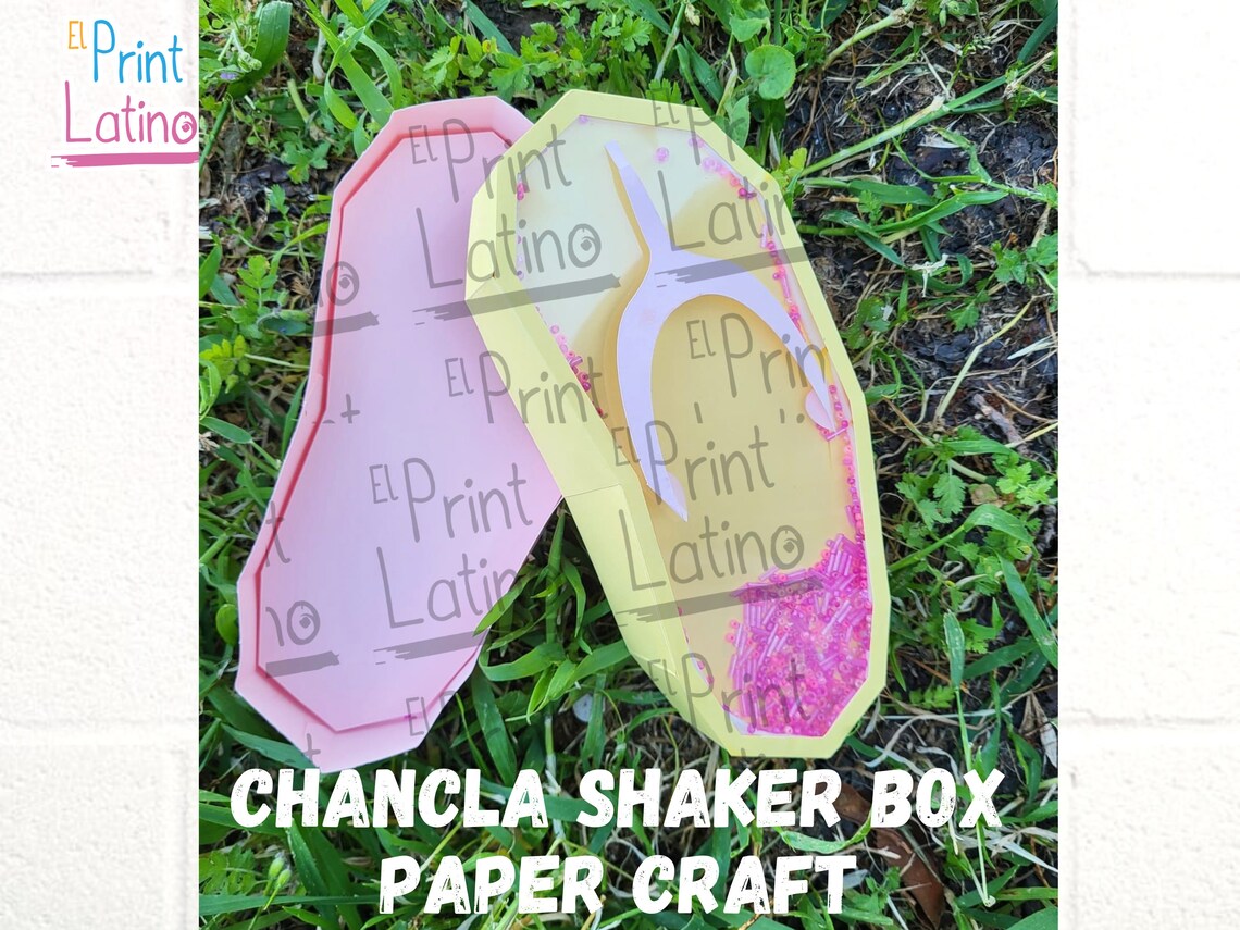 Chancla Shaker Paper SVG, Latino Paper Crafts, Chancla, Strawberry Box ...