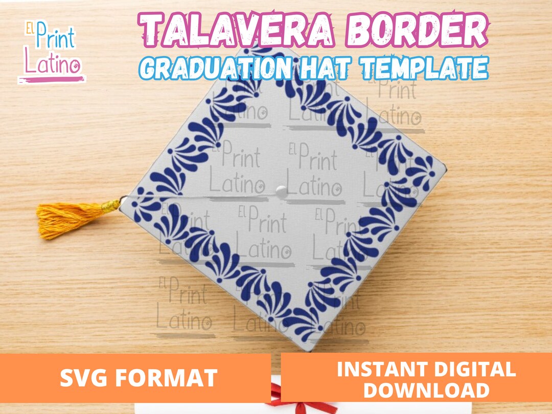 Talavera Graduation Hat Border Bundle (2 Versions) - DIY Grad Hat ...