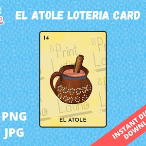 El Atole Loteria Card, Mexican Loteria Card, Winter, Fall Loteria Card ...