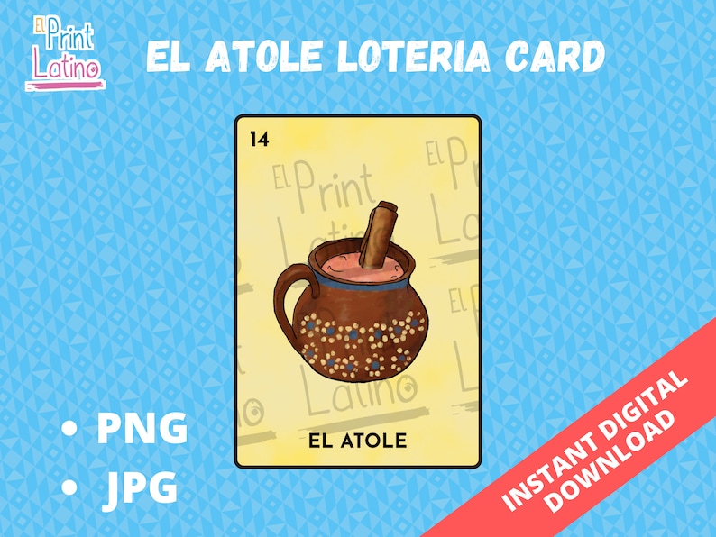 El Atole Loteria Card, Mexican Loteria Card, Winter, Fall Loteria Card ...