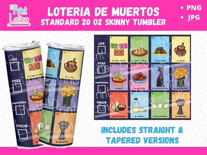 Loteria De Muertos Tumbler Wrap Day of the Dead Dia De Los - Etsy