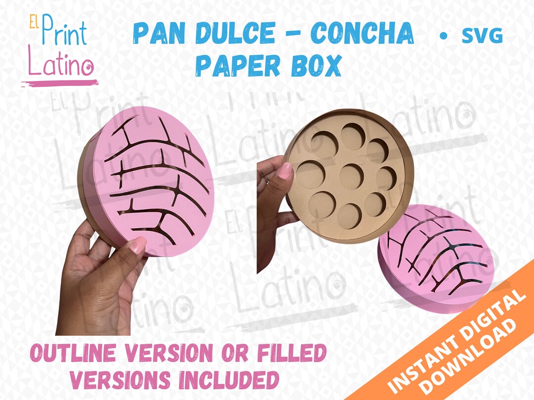 Pan Dulce Concha Paper SVG, Latino Paper Crafts, Fiesta Mexicana ...