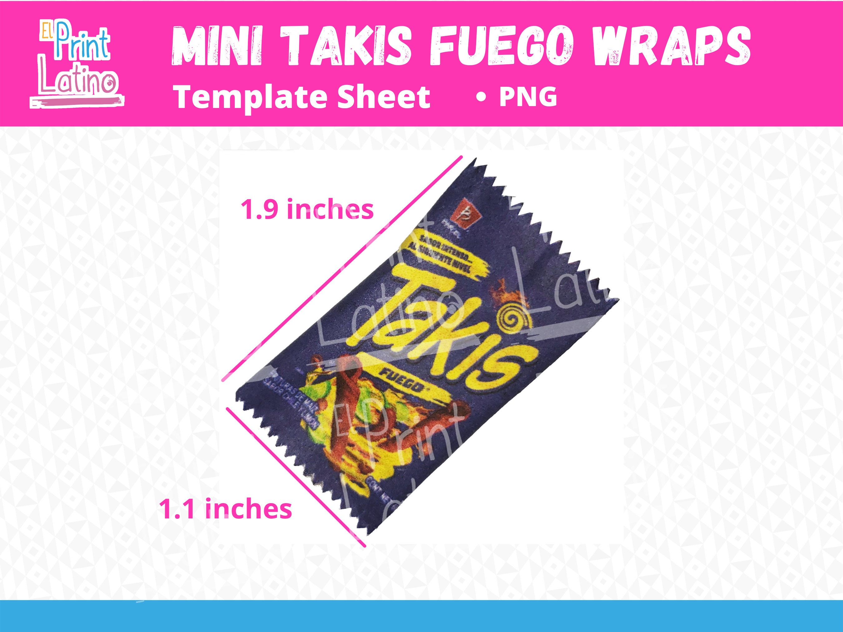 Plantilla de envoltura 'Mini Takis' archivo PNG | Etsy México