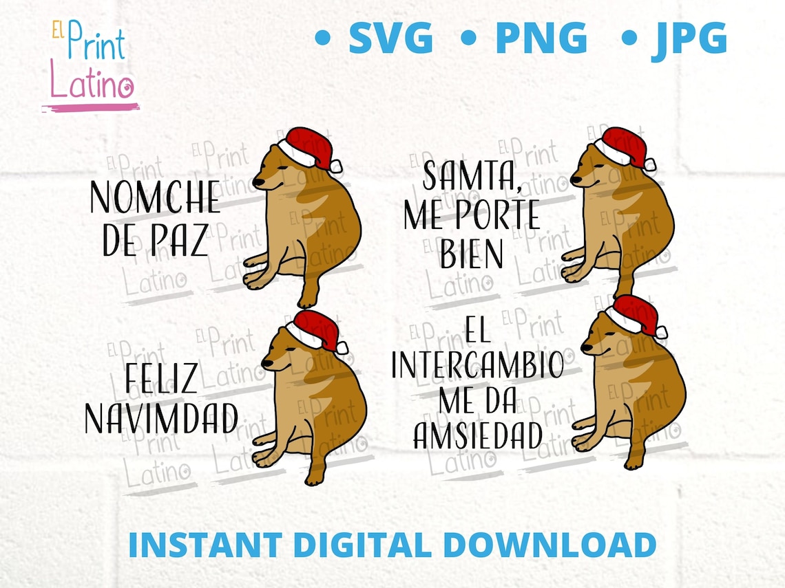 Xmas Cheems Navidad Sticker Cheems Decal Layerable Cheems - Etsy UK