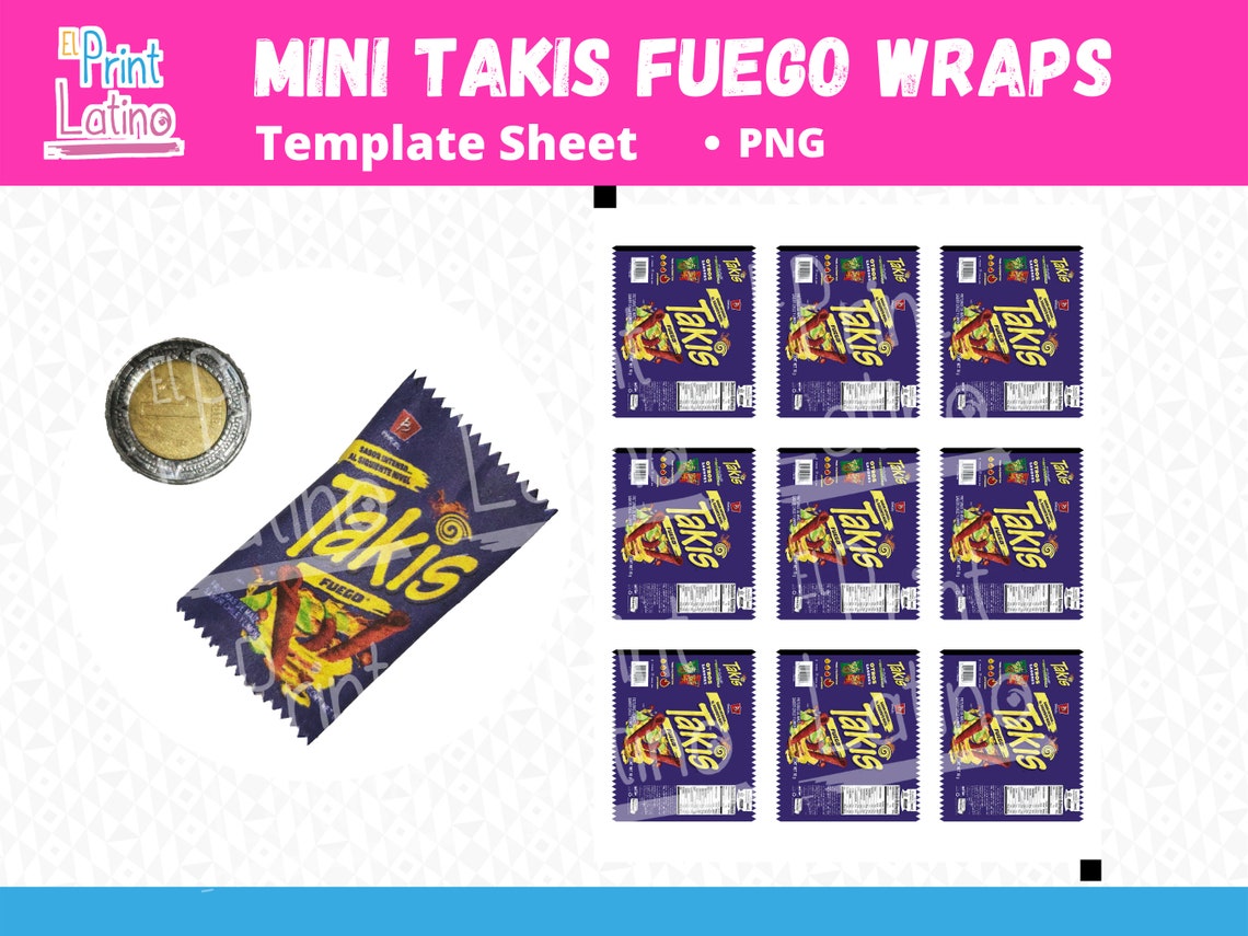 Wrap Template ' Mini Takis' PNG File Perfect for - Etsy