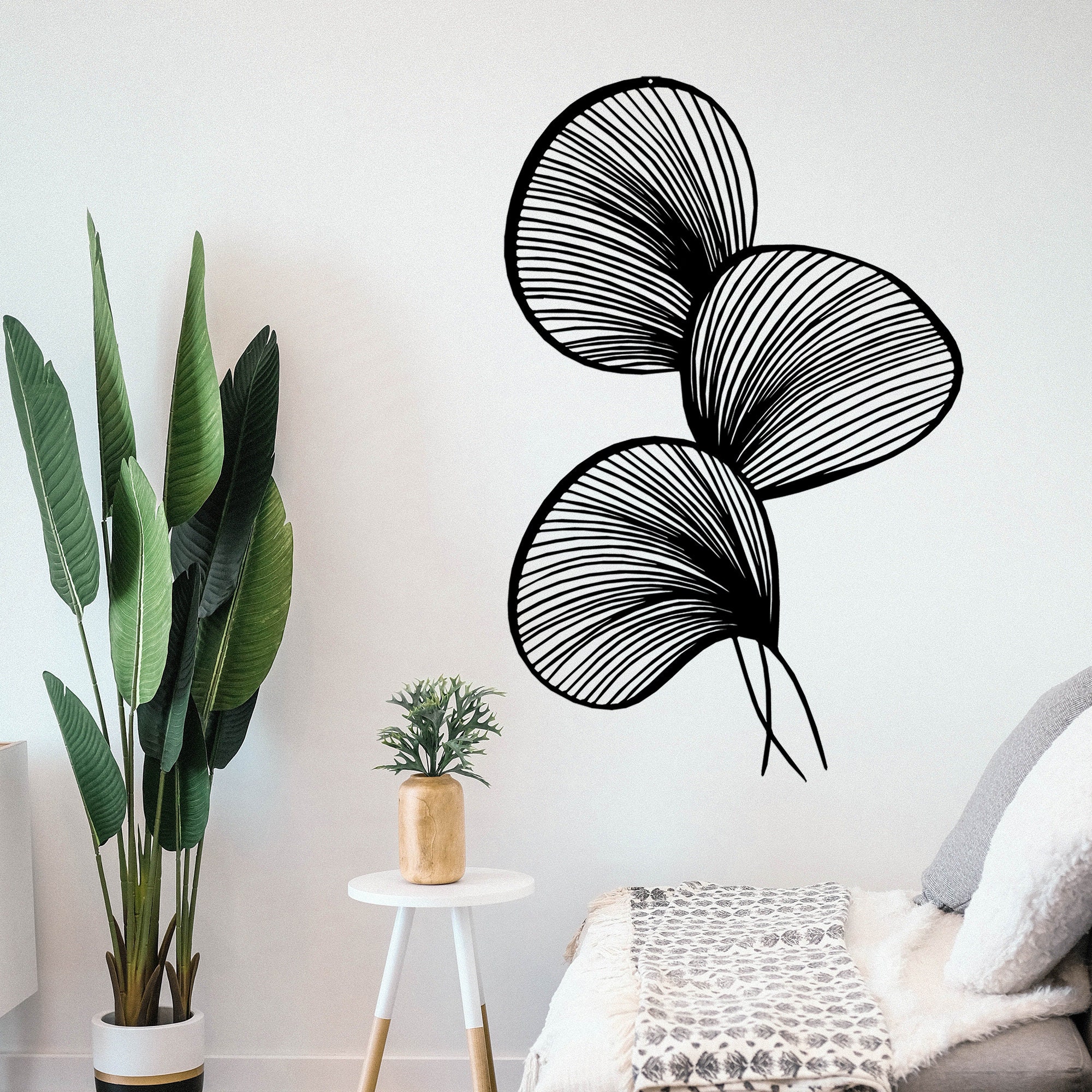 Abstract Leaf Waves Wall Decor Abstract Wall Art Wall - Etsy