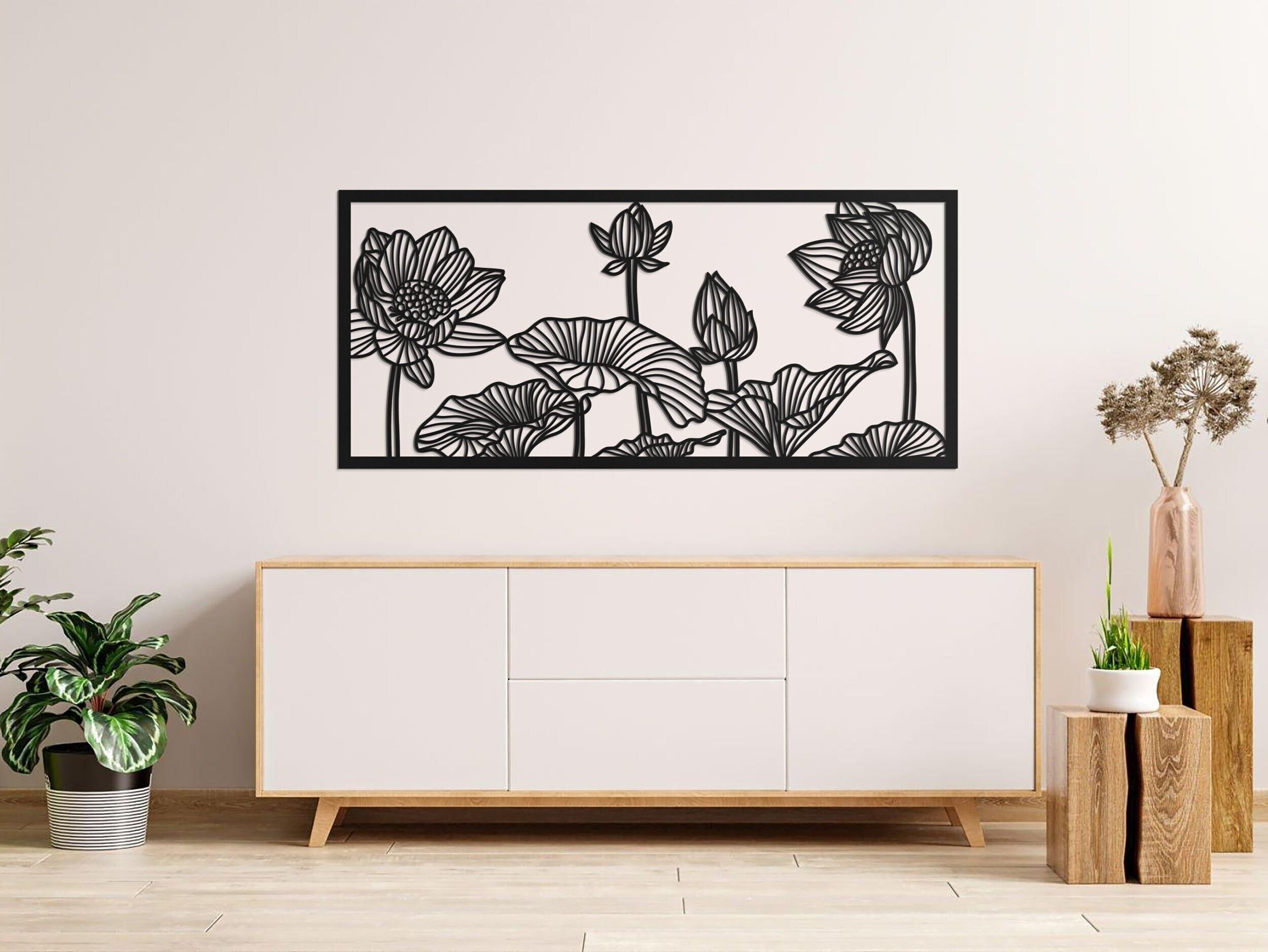 Metal Lotus Flower Wall Art Metal Wall Decor Large Outdoor - Etsy