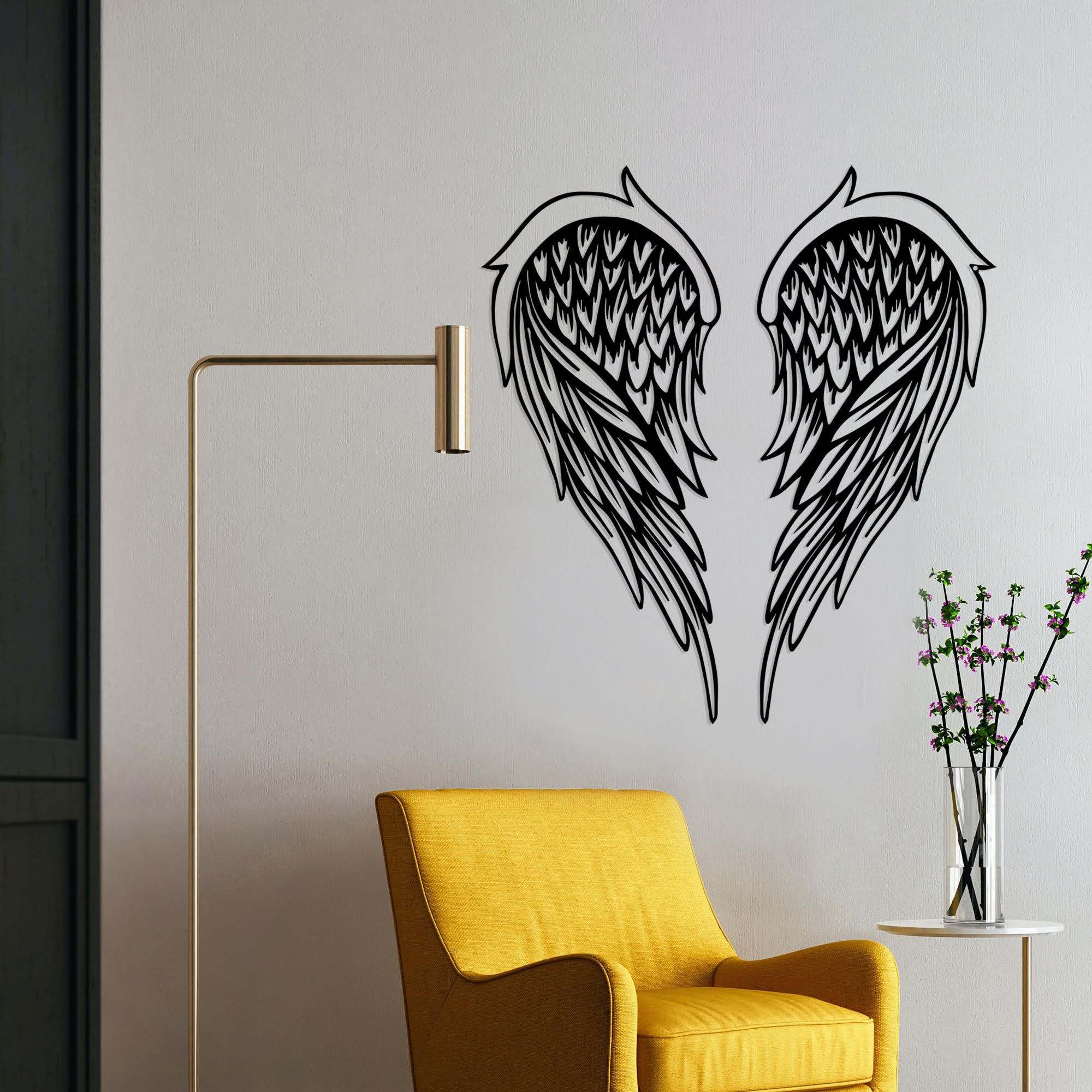 Angel Wings Metal Wall Decor Large Metal Wall Art Angel - Etsy