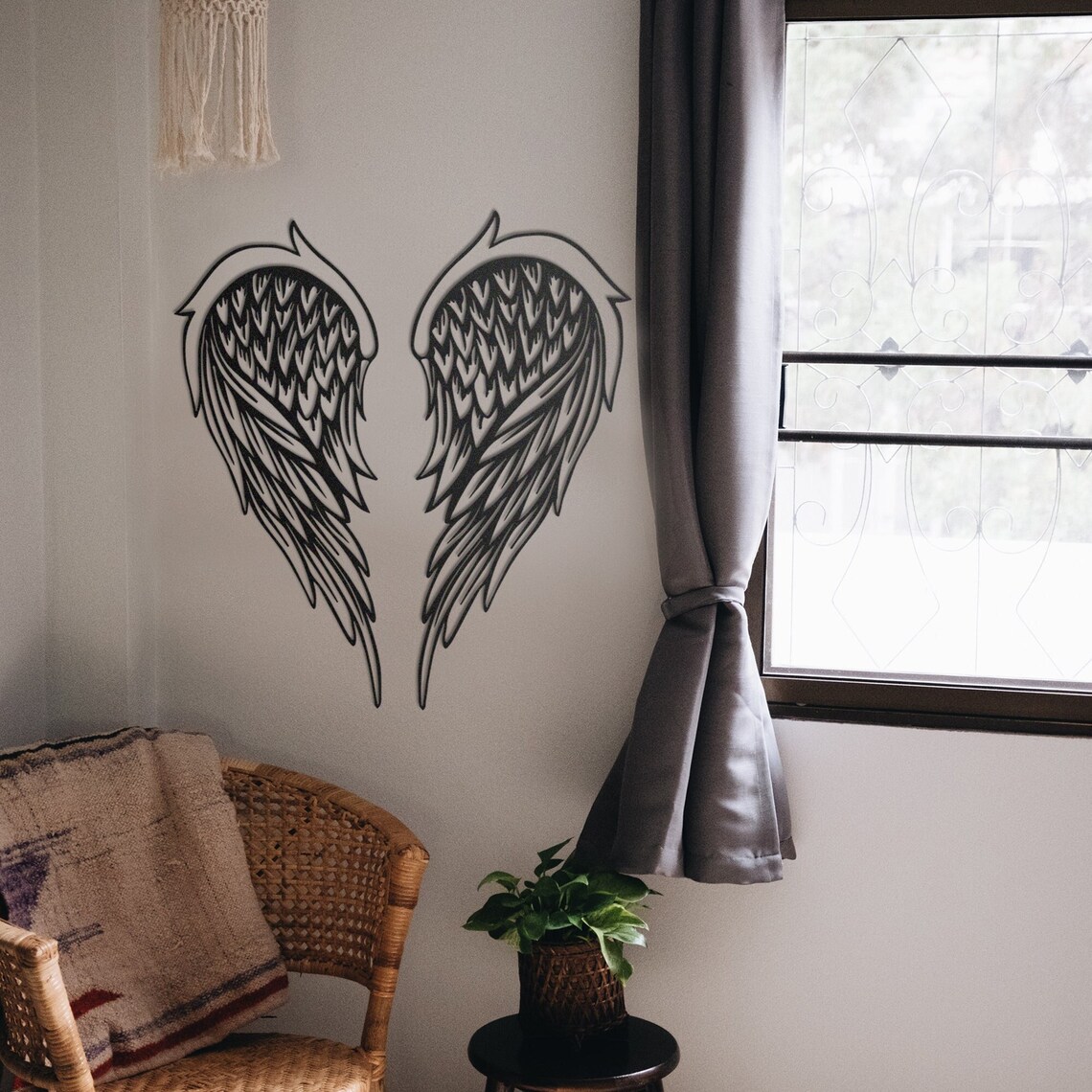 Angel Wings Metal Wall Decor Large Metal Wall Art Angel - Etsy