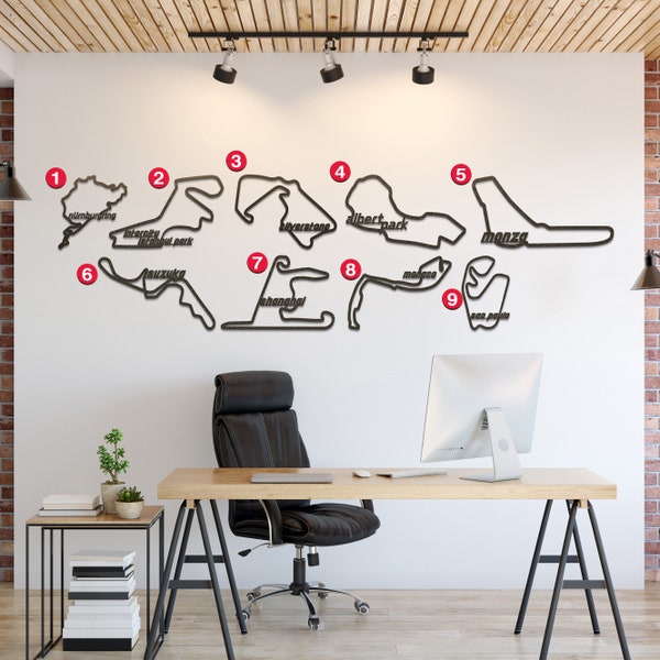 Race Track Metal Wall Art - Etsy