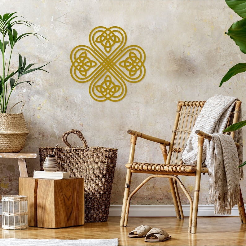 Gold Celtic Knot Metal Wall Art Irish Wall Decor Zen Metal - Etsy